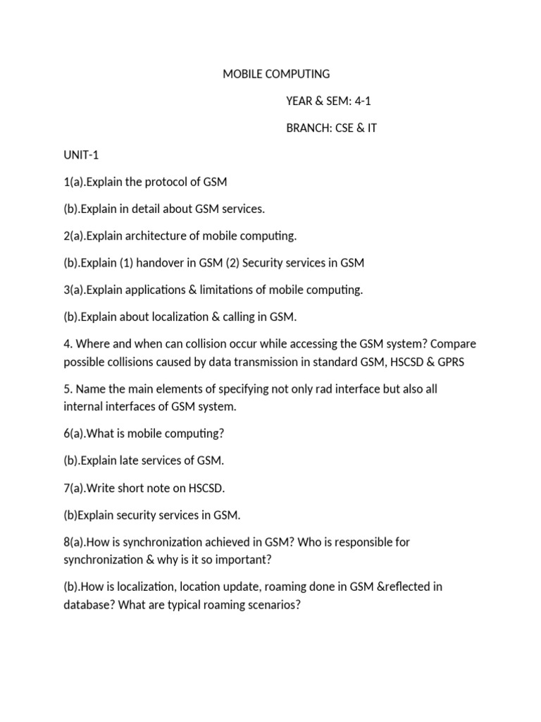 Mobile Computing | PDF | Transmission Control Protocol | Computer Network