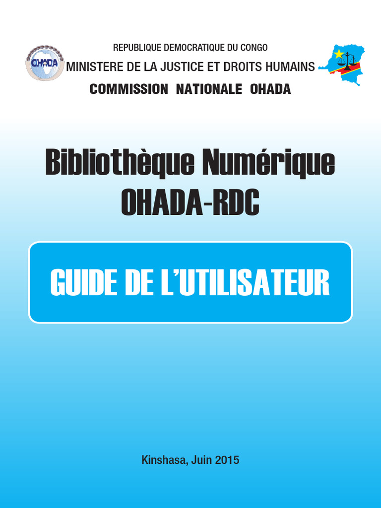 Guide de L Utilisateur Bibliotheque Numérique Ohada RDC | PDF