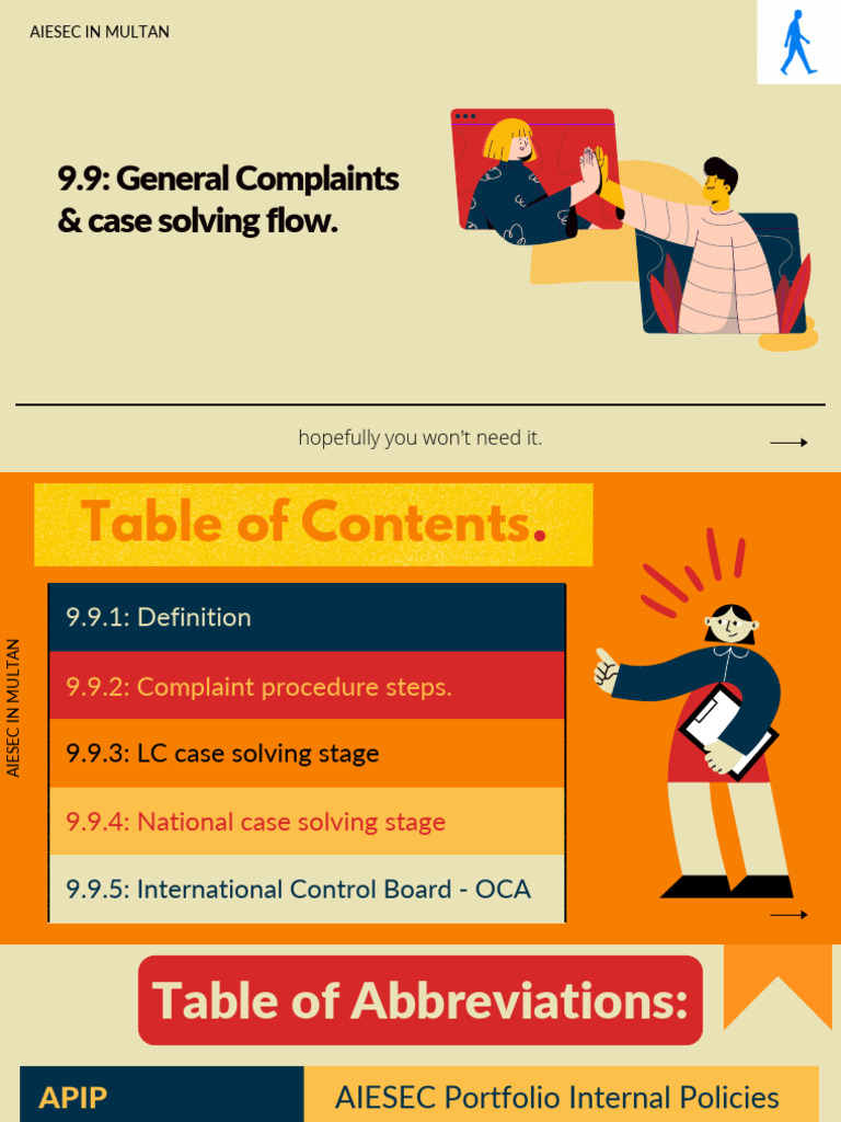 (DAY 7) Annex 9.9 General Complaints and Case Flow - AIESEC | PDF