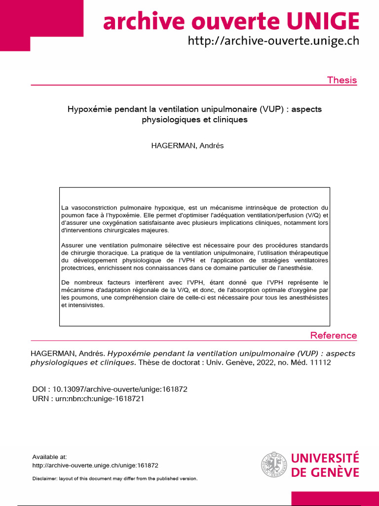 Vup Ventilation Uni Pulmonaire Unige - 161872 - Attachment01 | PDF