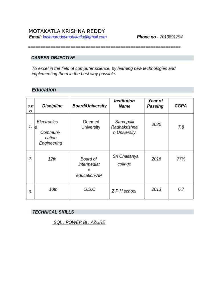 Sai Krishna Resume | PDF