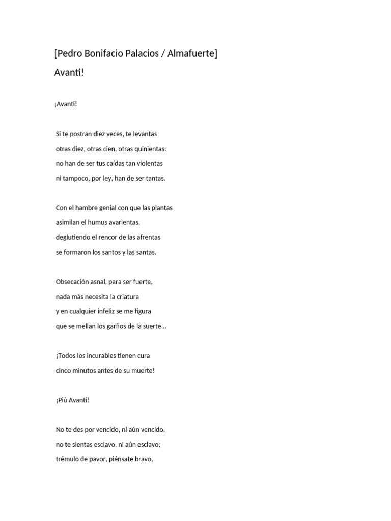 Almafuerte: Avanti y Resiliencia | PDF | Libros para adolescentes