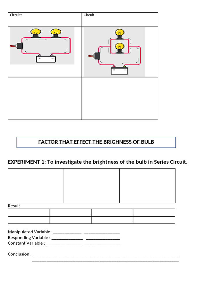 Series and Parallel Circuit Experiment | PDF
