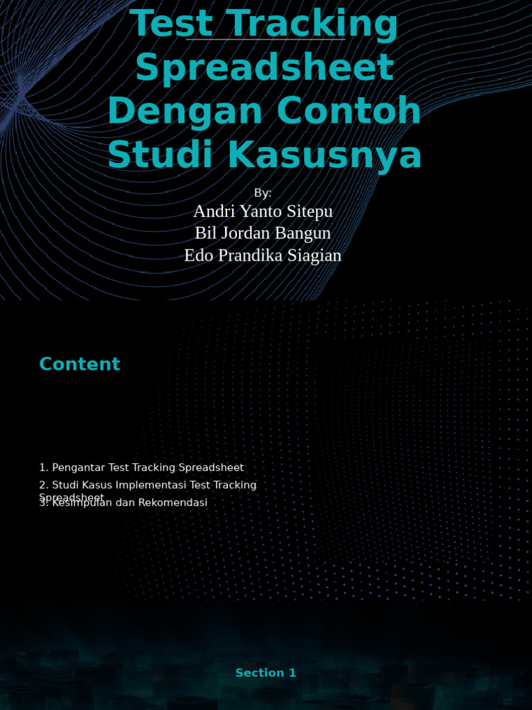 Test Tracking Spreadsheet Dengan Contoh Studi Kasusnya | PDF