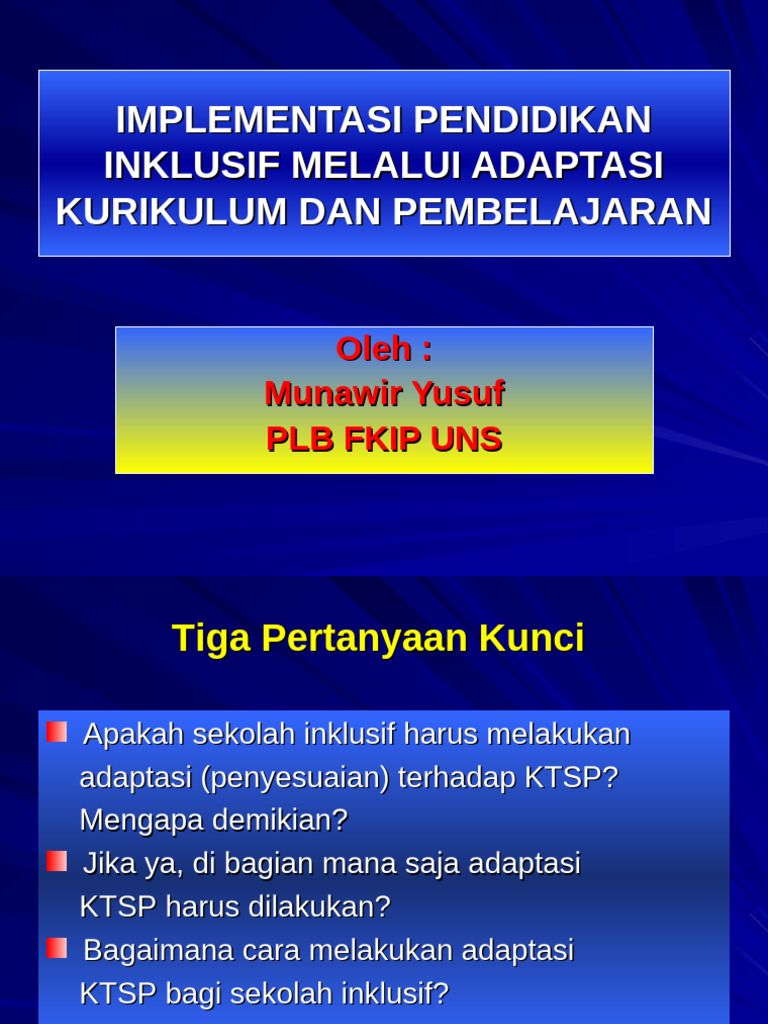 Munawir-Sekolah-Inklusi-Dan-Ktspmerdeka Belajar | PDF