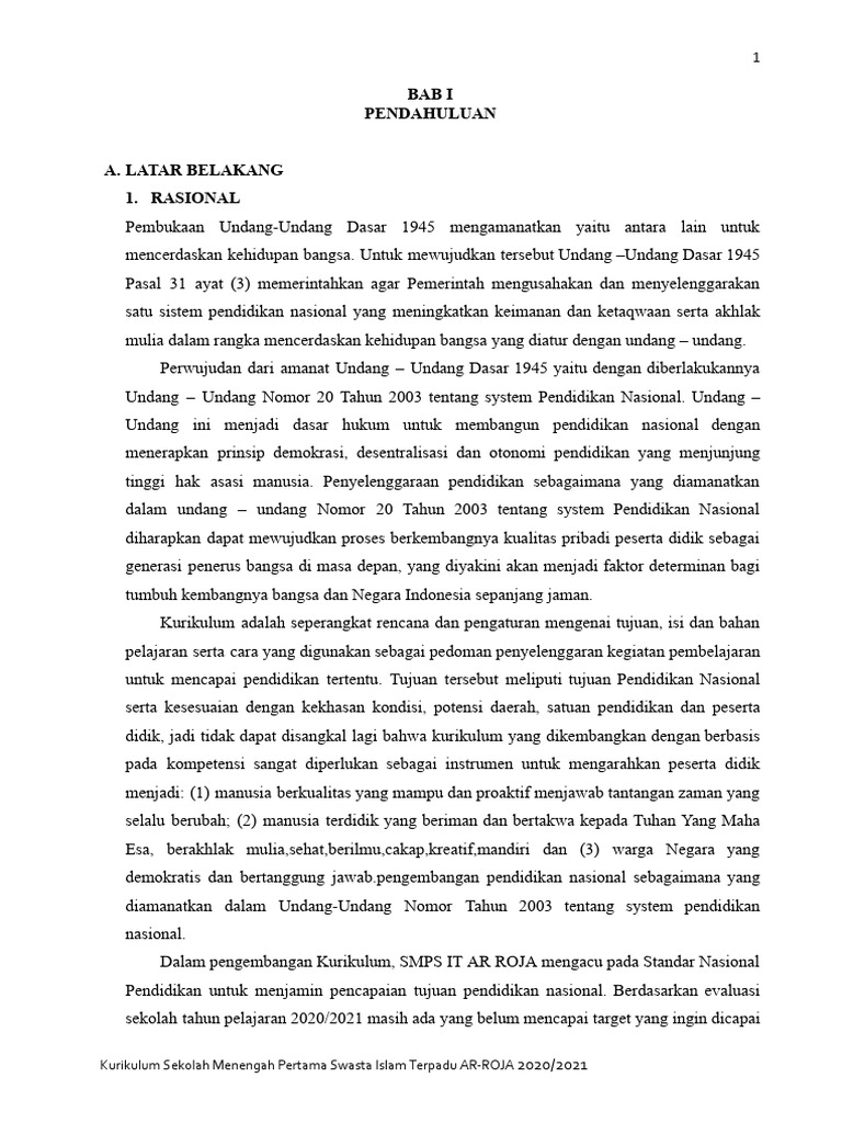 Dokumen 1 SMP It Ar-Roja | PDF