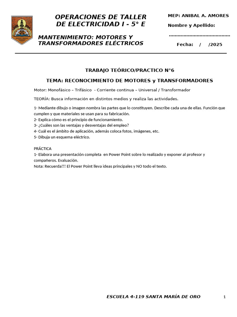 Ote1 TP6 Reconocimiento de Motores 2024 | PDF