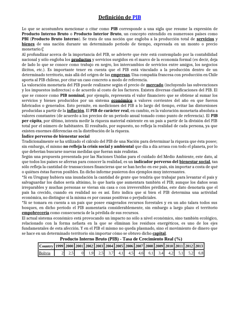 Definición de PIB | PDF