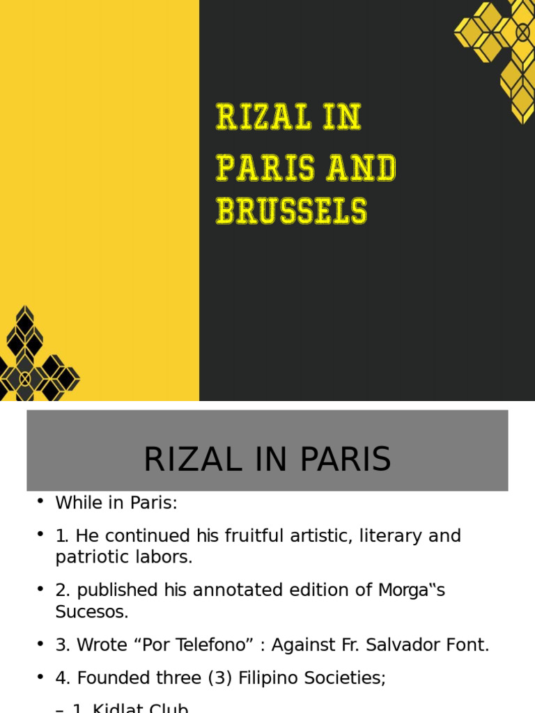 Rizal in Paris and Brussels | PDF