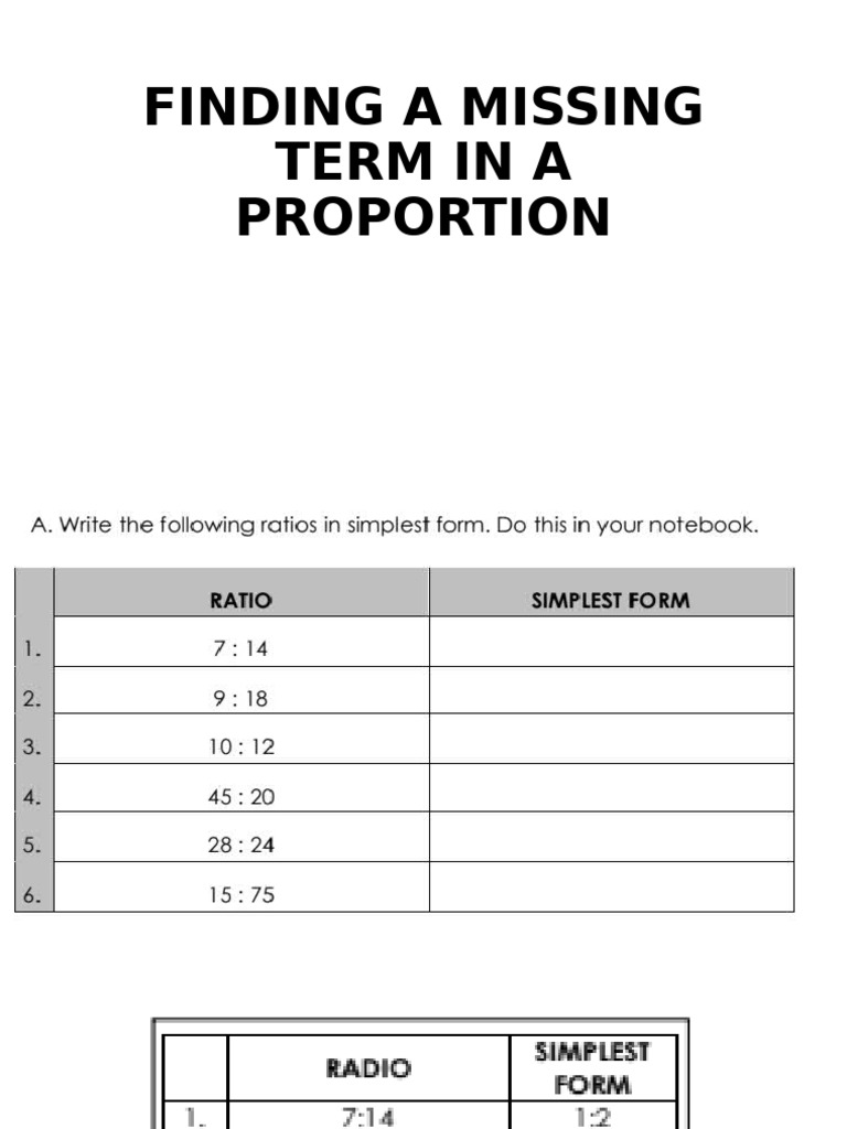 Finding A Missing Term in A | PDF