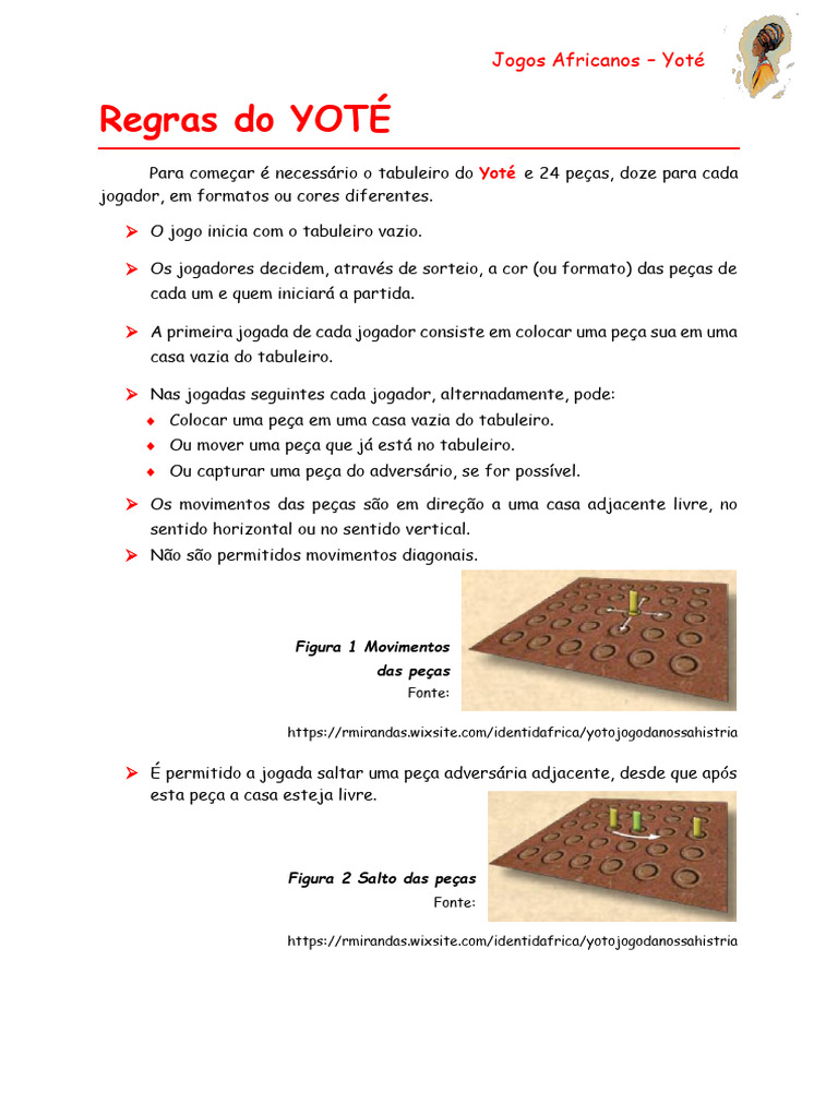 Regras do Jogo Africano Yoté | PDF