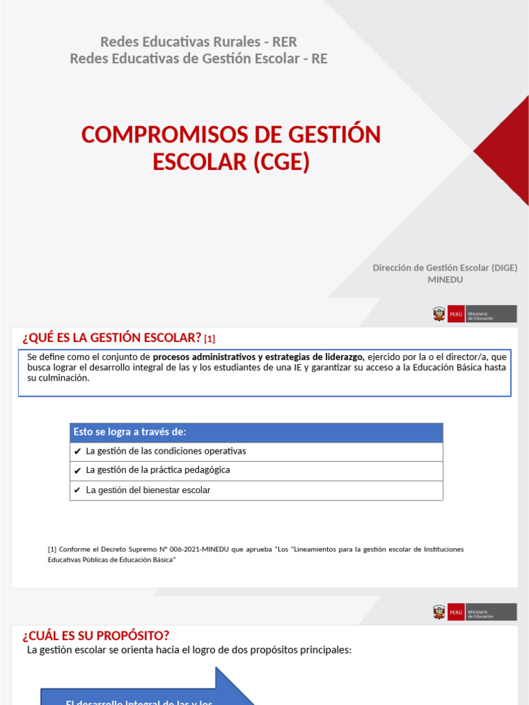 Día 1 - Compromisos de Gestión Escolar | PDF