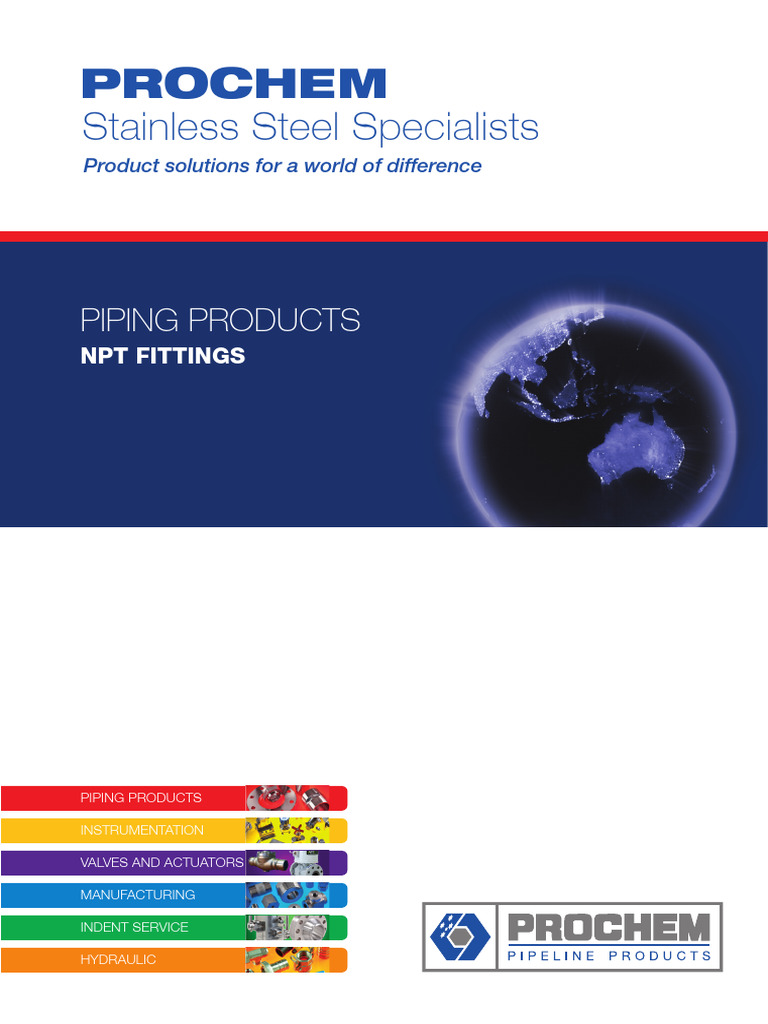 Prochem Piping Products 1 NPT Fittings | PDF