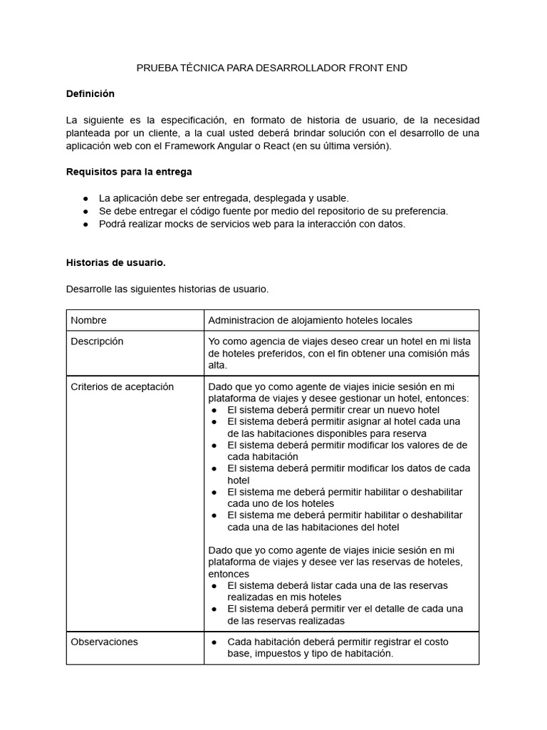 Prueba técnica frontend V1 | PDF