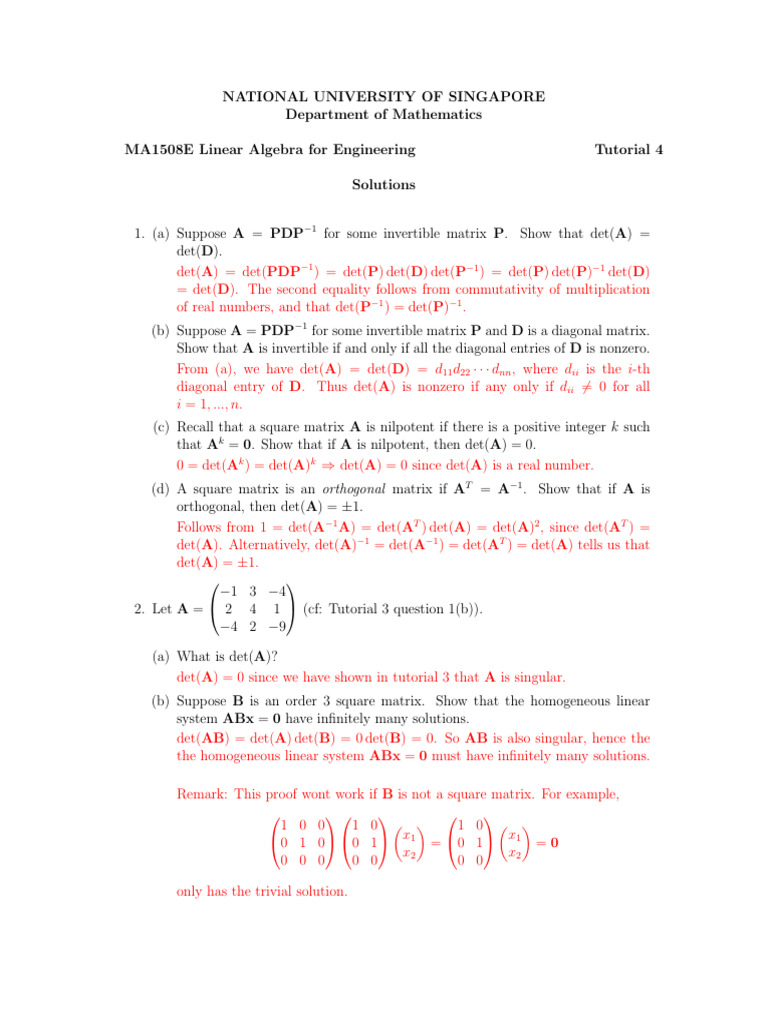 Tutorial 4 (S) | PDF