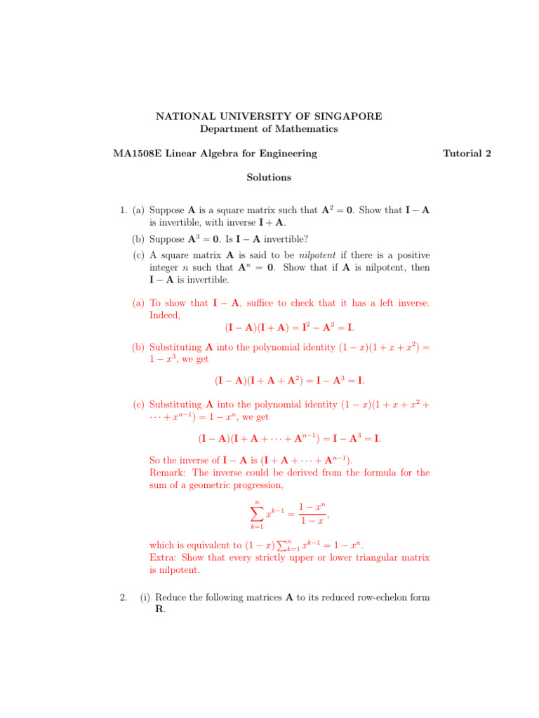 Tutorial 2 (S) | PDF