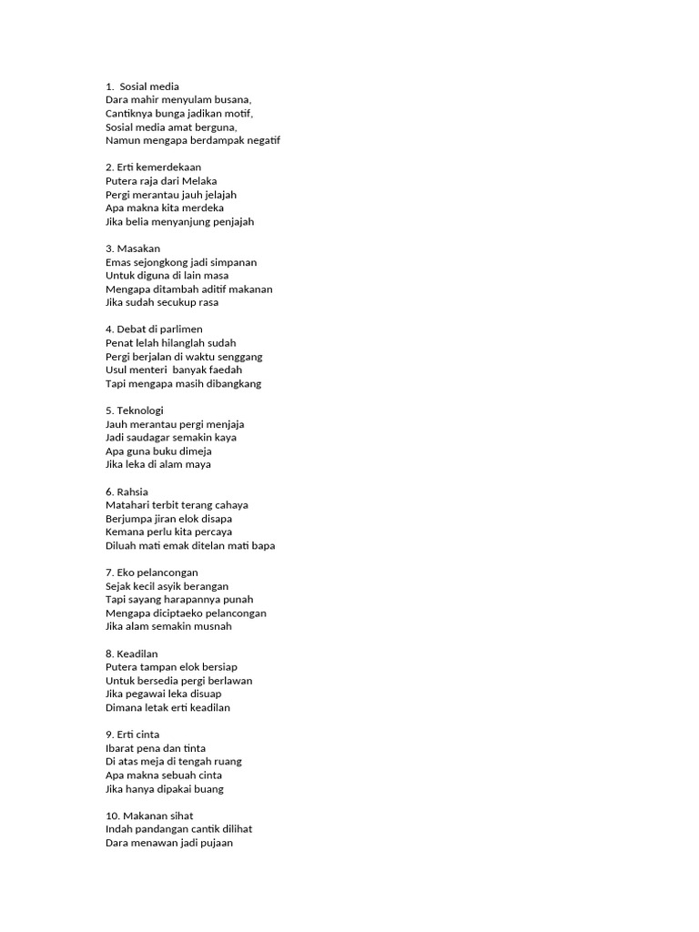 Koleksi Pantun 2024 | PDF