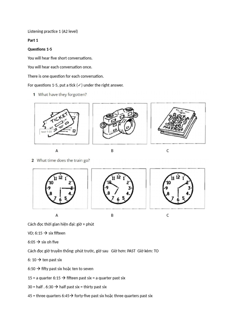 Listening Practice 1 | PDF