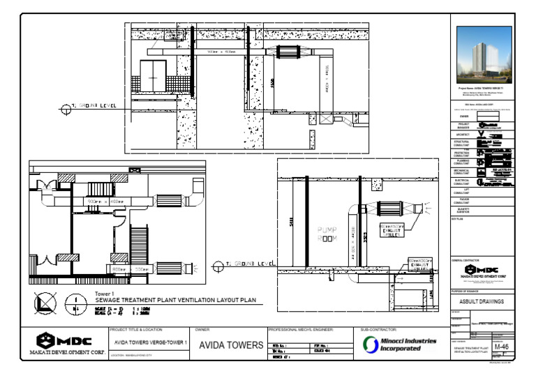 Avida Towers: Sewage Treatment Plant Ventilation Layout Plan | PDF