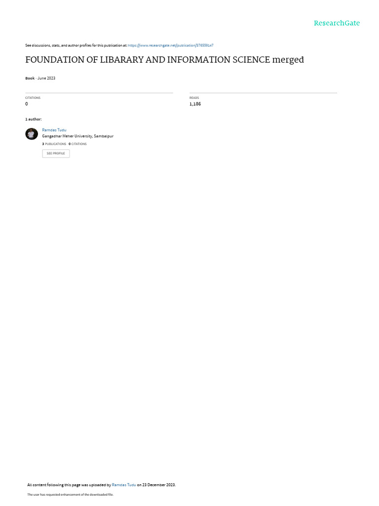 Foundation of Libarary and Information Science Merged: June 2023 | PDF ...