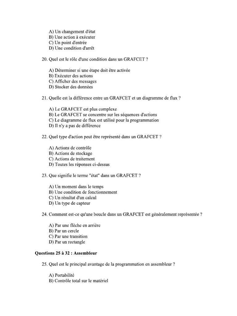 QCM Automatique 4 | PDF