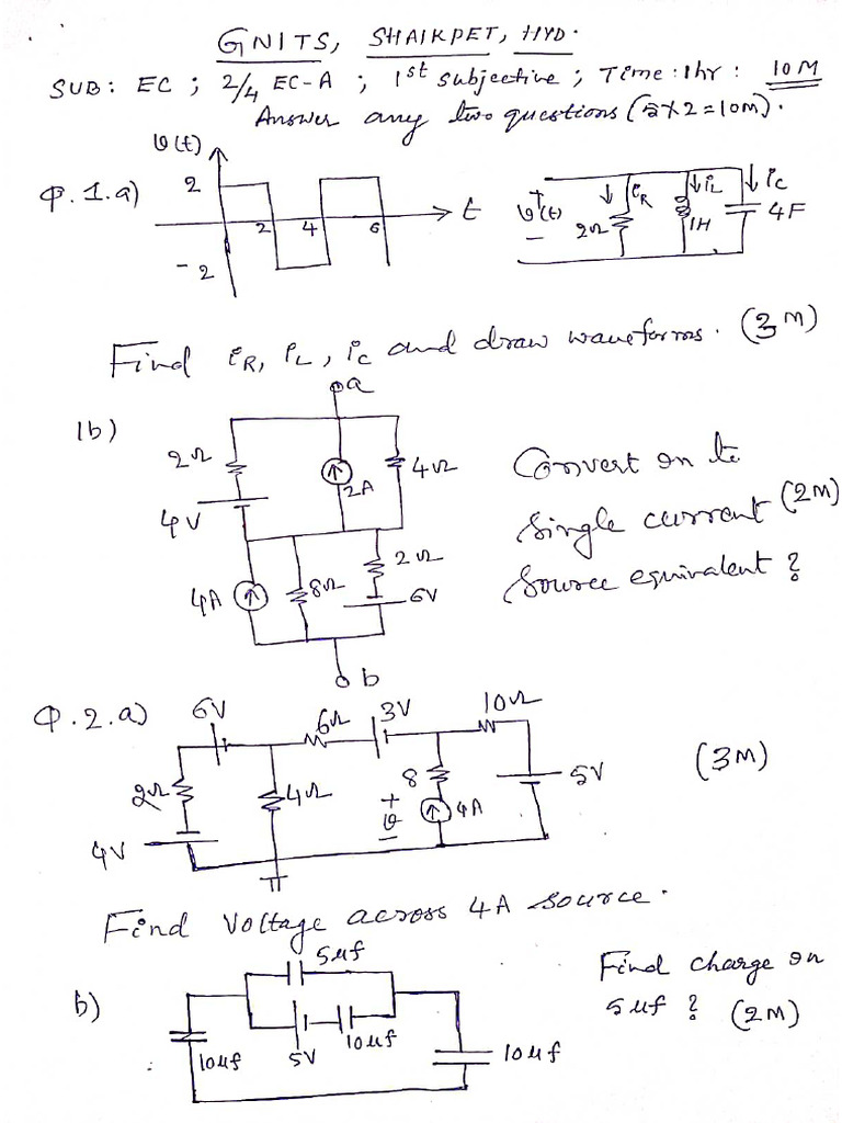Electrical Circuits Practice Questions | PDF