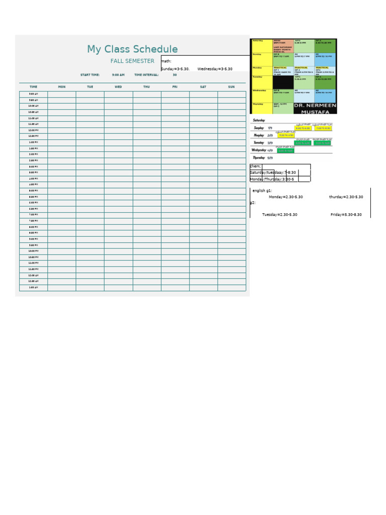My Class Schedule | PDF