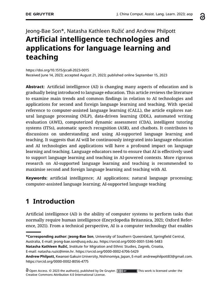 Artificial Intelligence Technologies and | PDF | Speech Recognition | Artificial Intelligence
