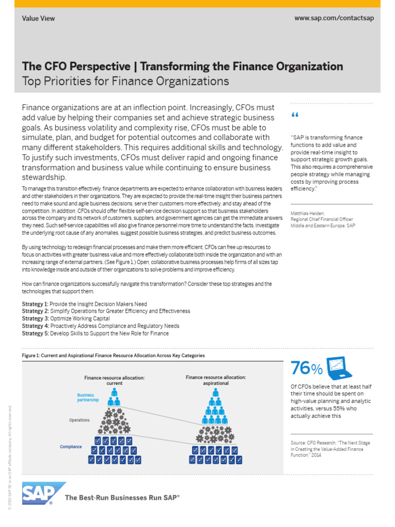 2015 The CFO Perspective - Finance Transformation | PDF
