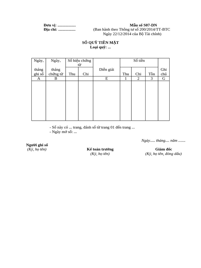 Mẫu số S07-DN | PDF