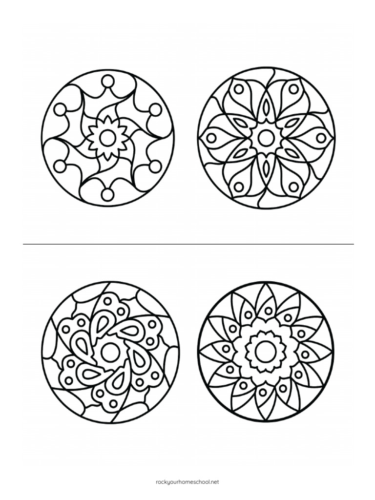 Easy Mandala Coloring Pages and Bookmarks | PDF