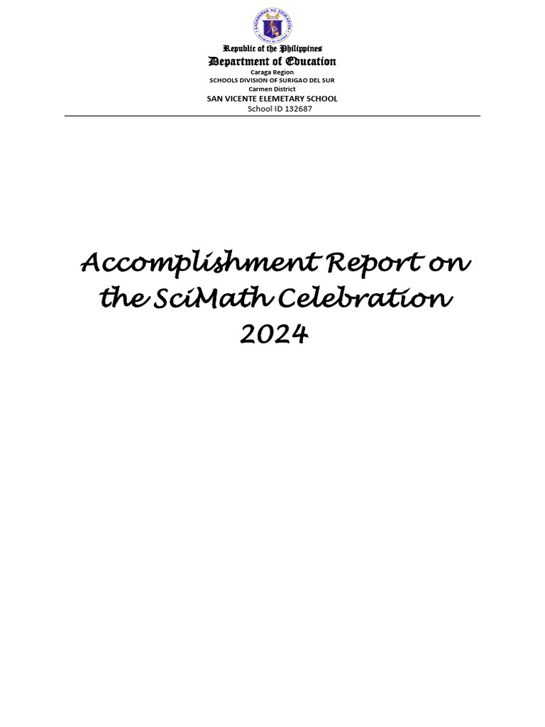 Accomplishment Report Math PDF | PDF
