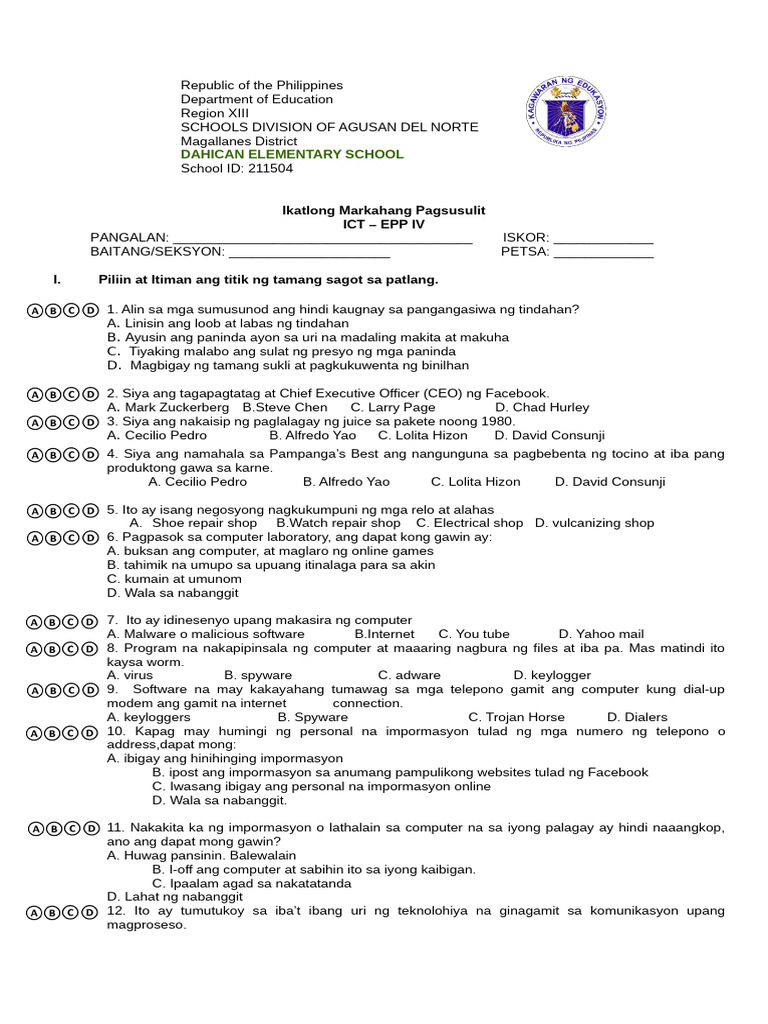 Pt Epp Ict 4 Q4 V1 Pdf