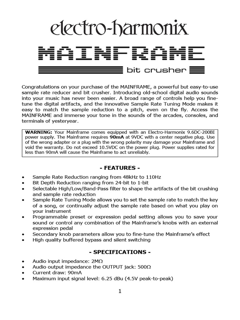 Mainframe Manual Pdf