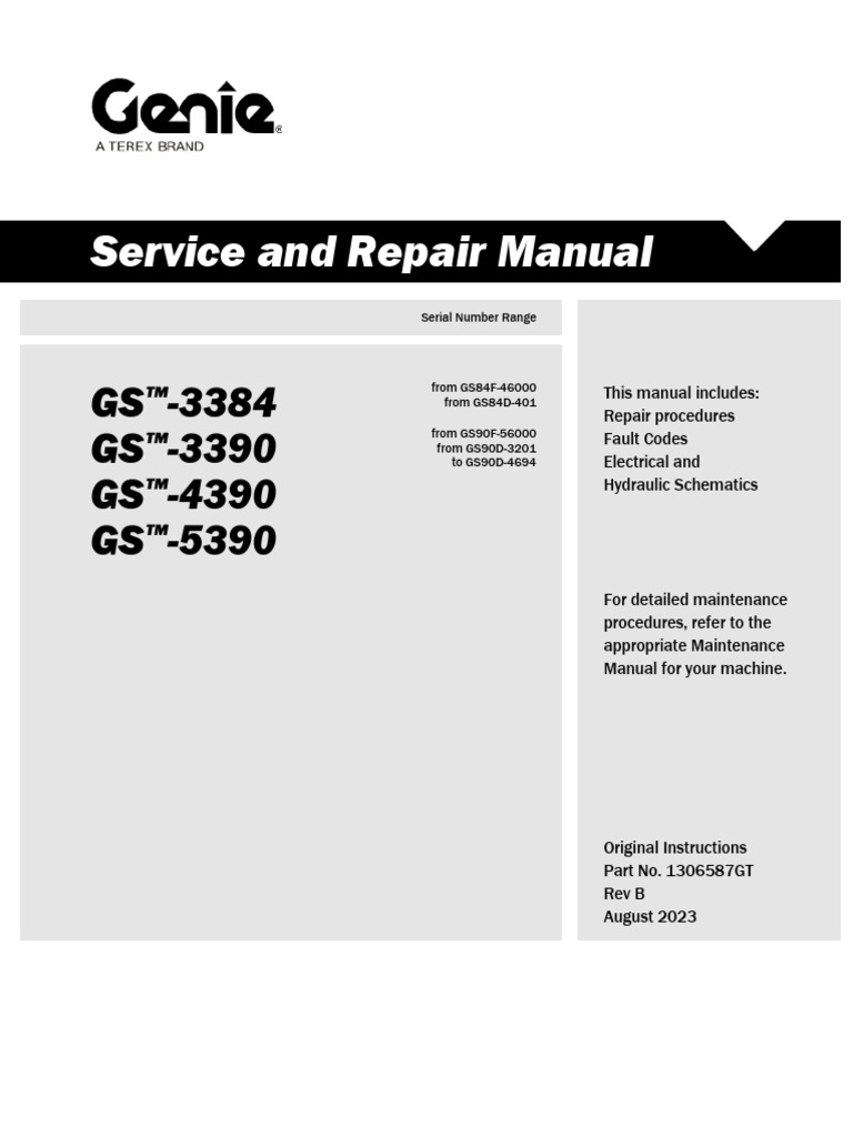 Service and Repair Manual: GS - 3384 GS - 3390 GS - 4390 GS - 5390 | PDF