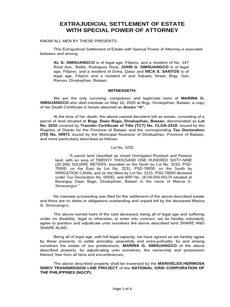 EJS-with-SPA-Heirs-of-Simsuangco | PDF