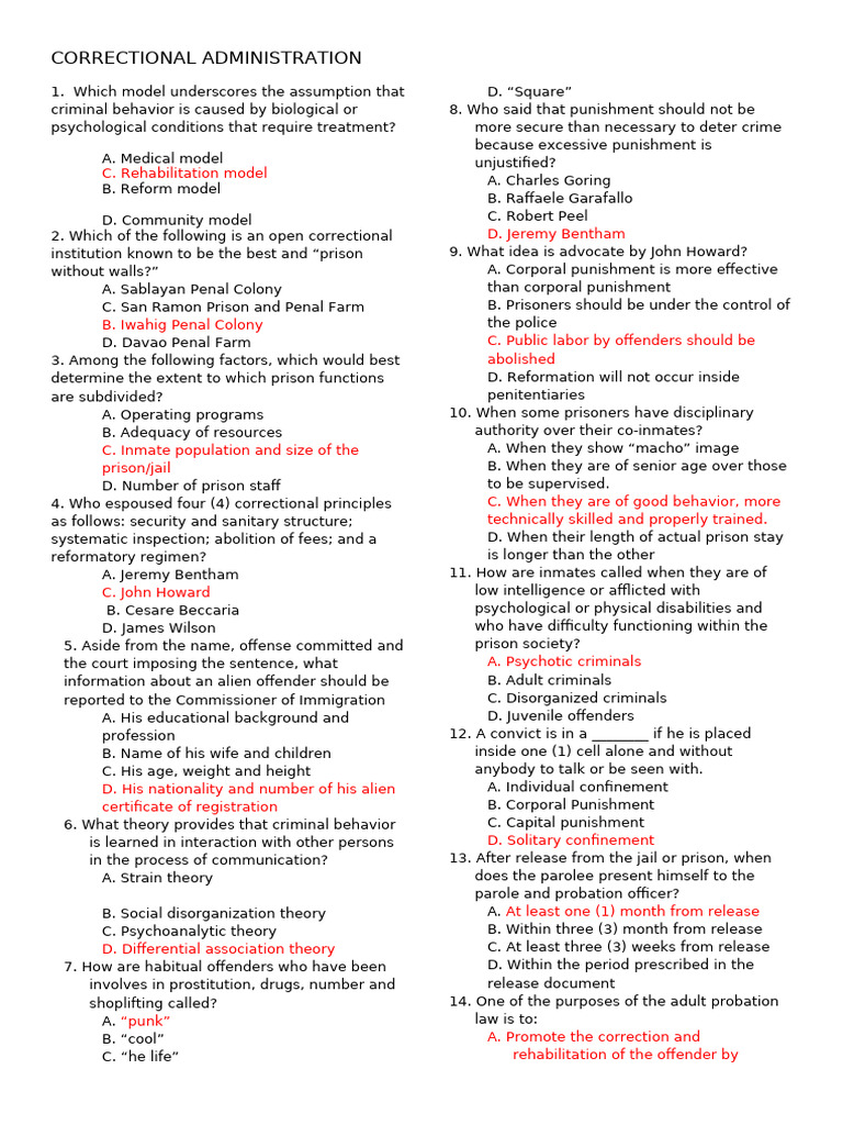 Correctional Administration 1 | PDF