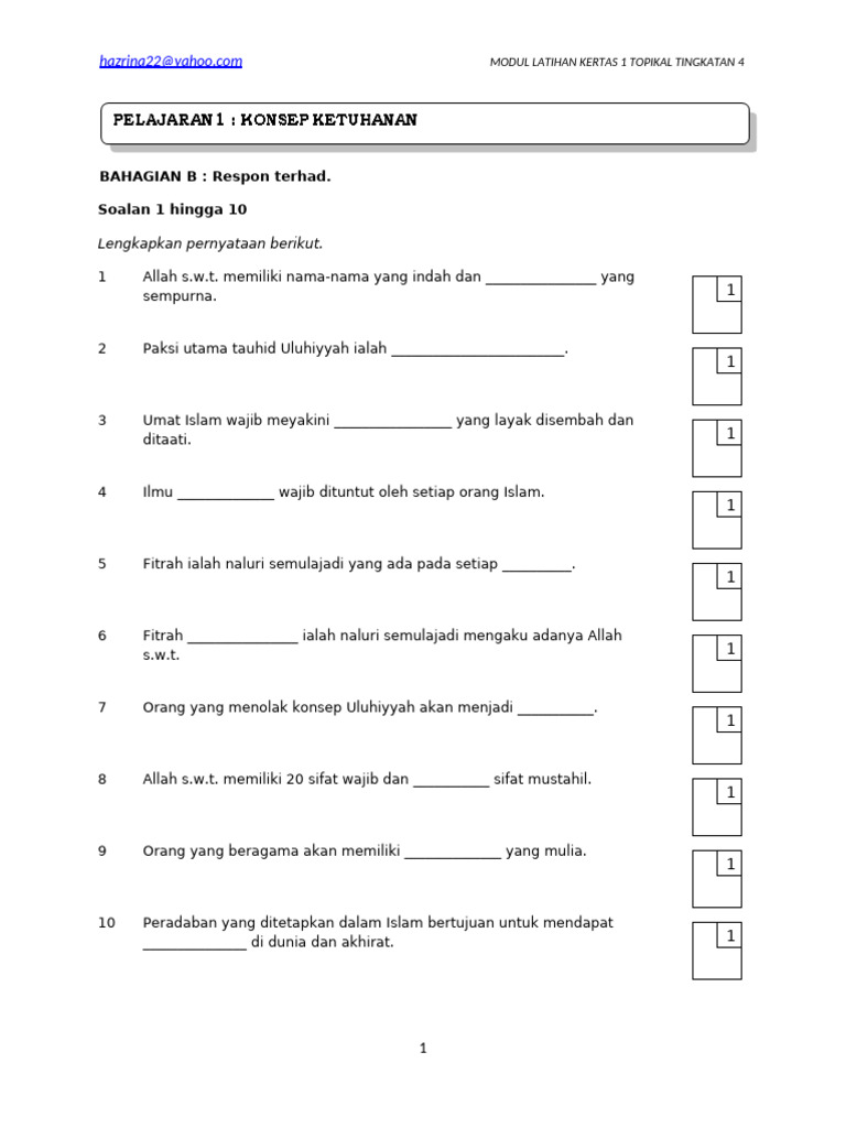 Modul Latihan Tingkatan 4 | PDF