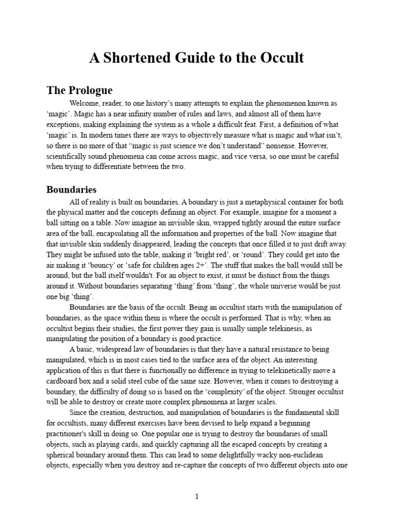 A Shortened Guide to the Occult | PDF