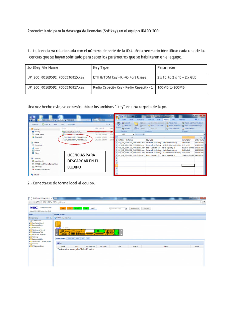 Procedimiento Descarga de Licencias Ip200 | PDF