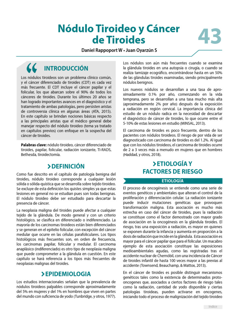 Nodulo Tiroideo y Cancer de Tiroides | PDF