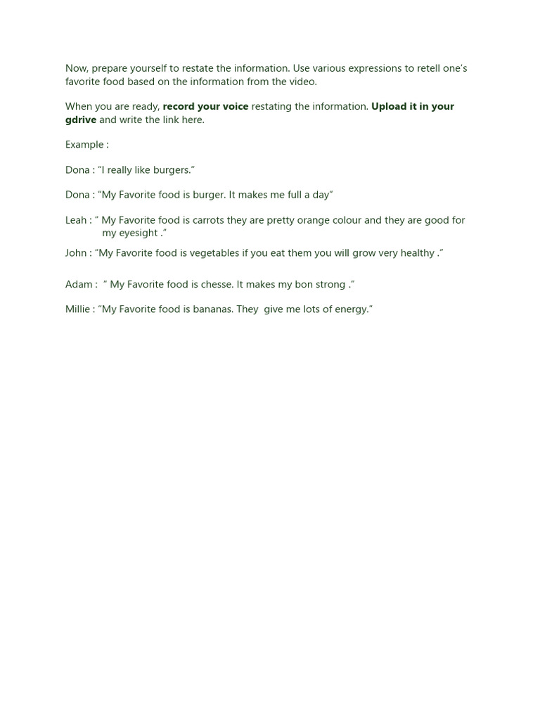 Favorite Food | PDF