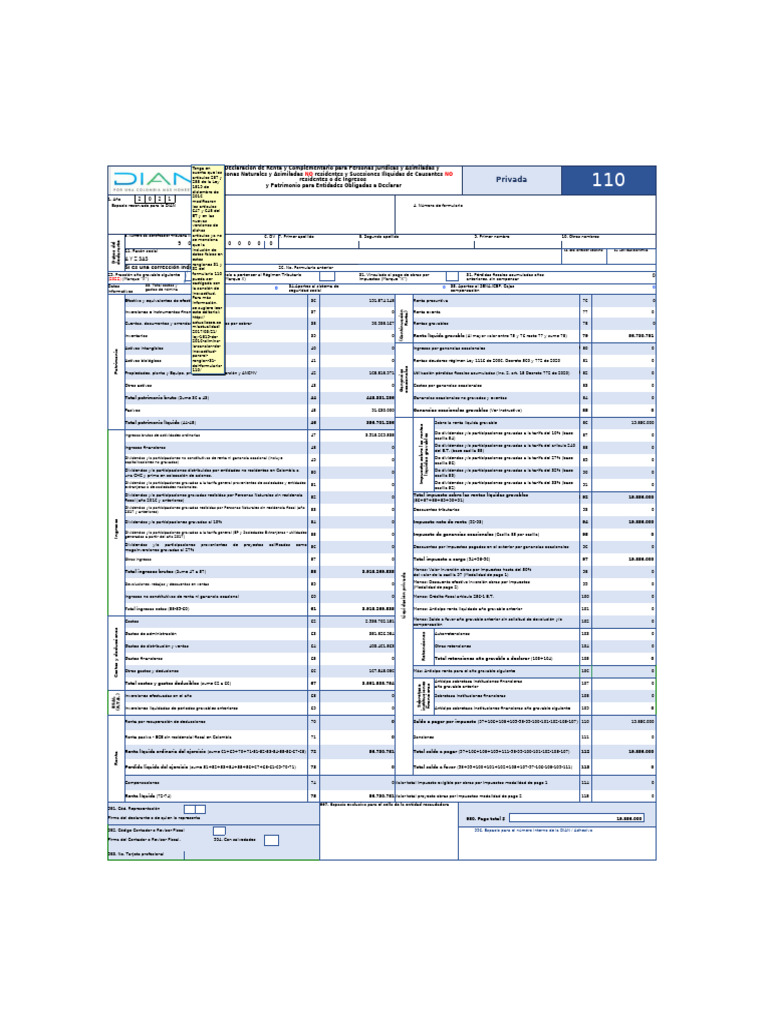 Formulario 110 | PDF