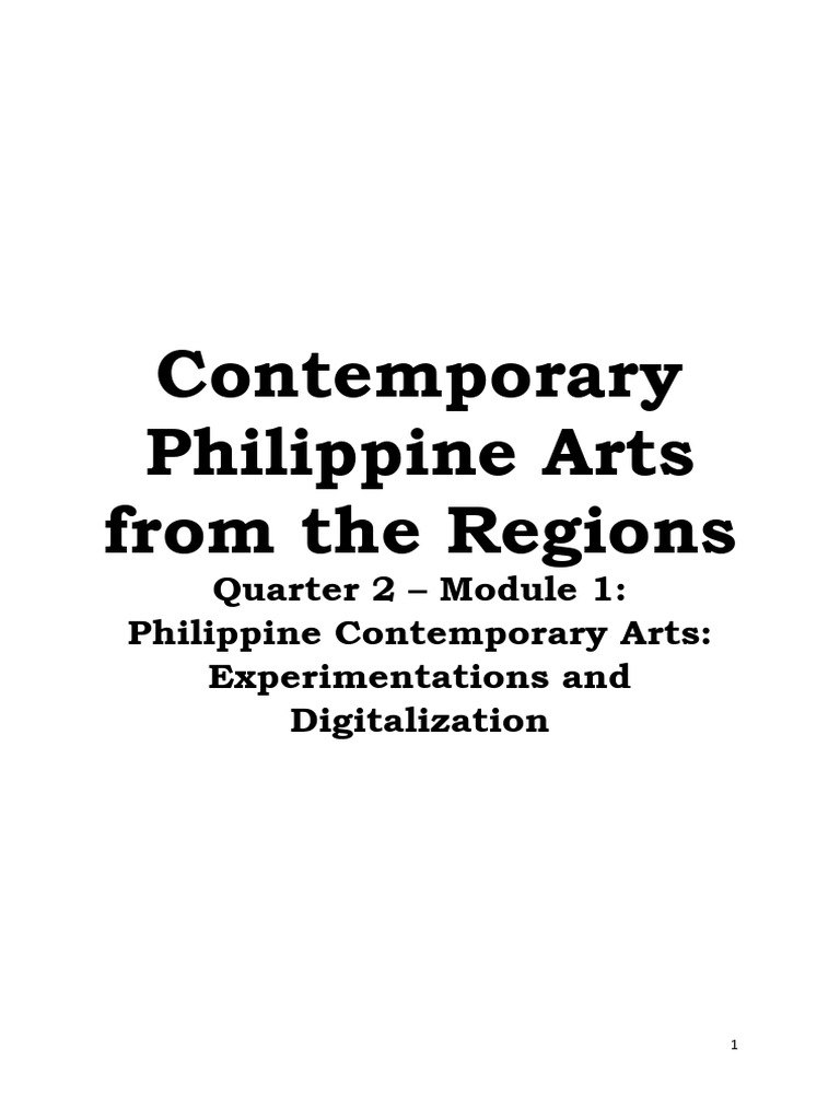 2nd Quarter Module 1 On Contemporary Philippine Arts From The Regions | PDF
