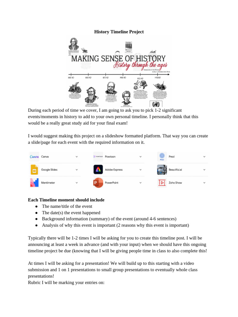 History Timeline Project | PDF