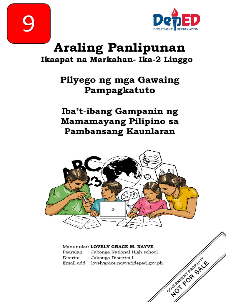 Q4 - AP9 - Week 2 - Iba'T-ibang Gampanin NG Mamamayang Pilipino Sa Pambansang Kaunlaran | PDF