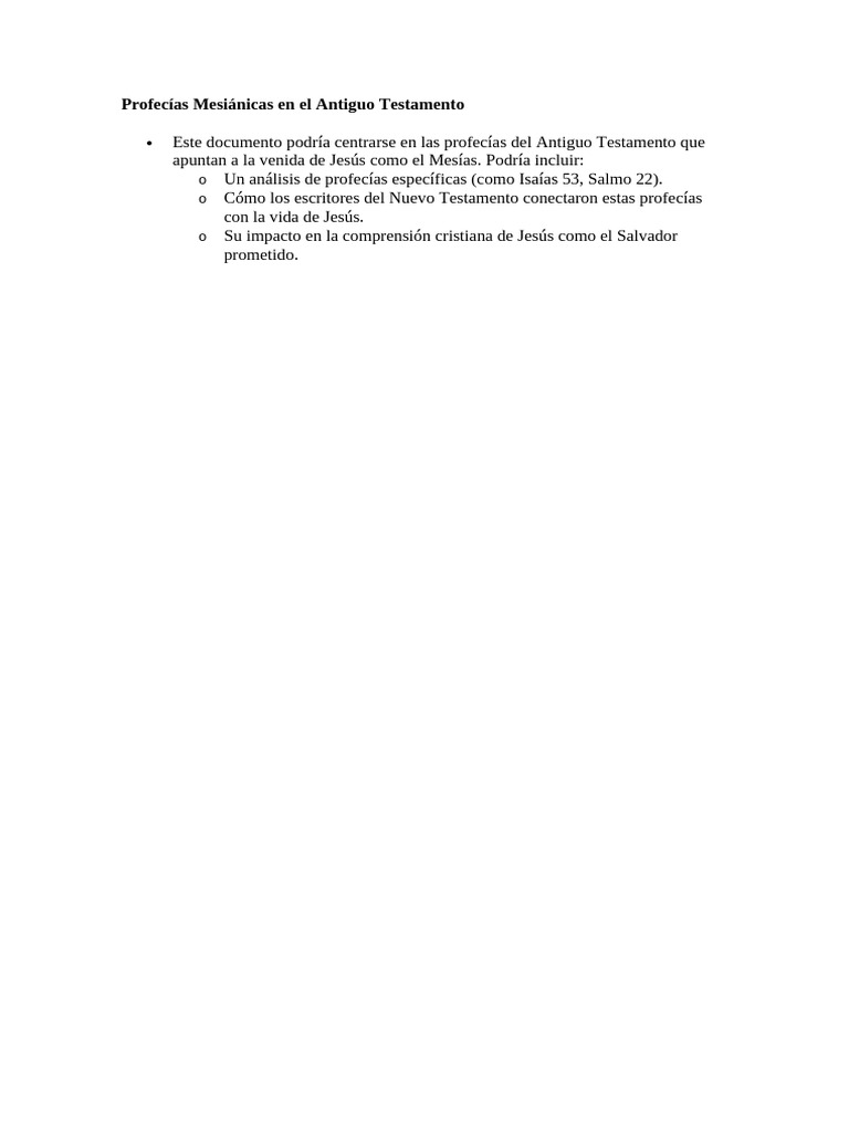 Profecías Mesiánicas en El Antiguo Testamento | PDF
