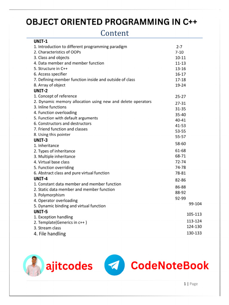 OOPS in C++ | PDF