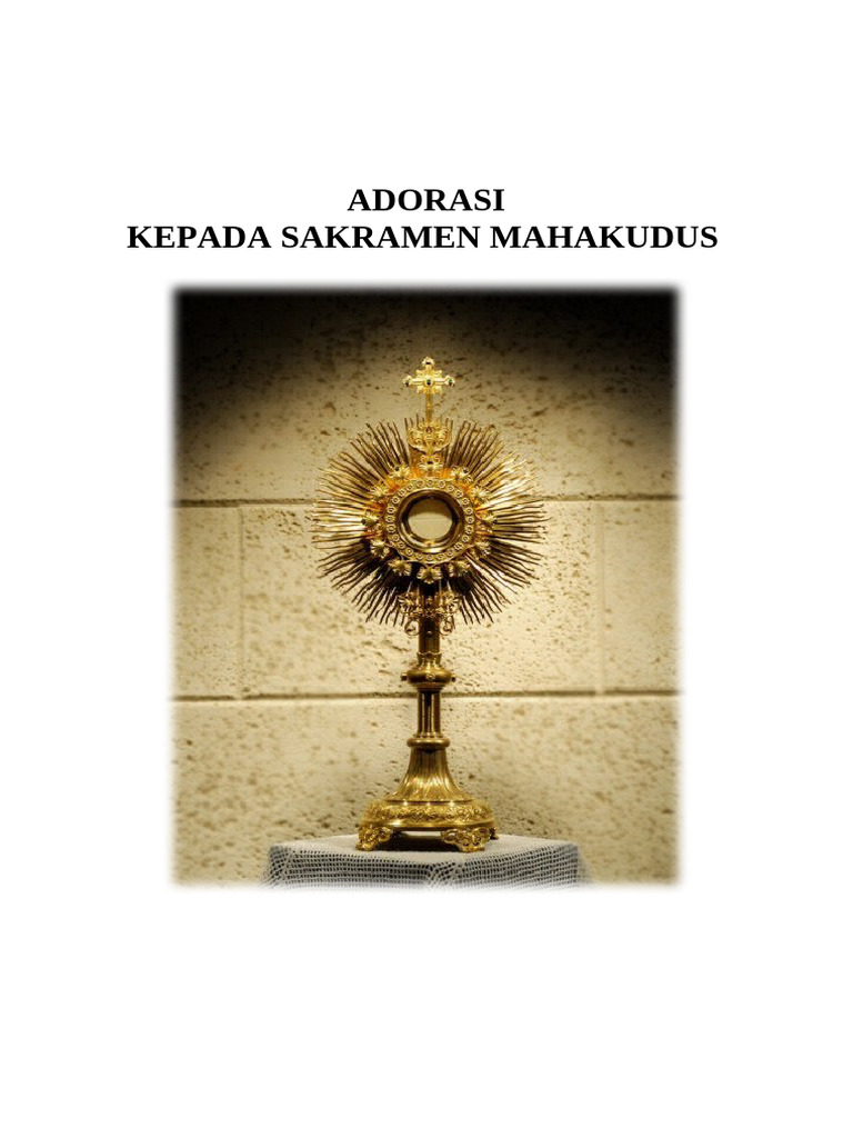 Buku Adorasi Sakramen Maha Kudus Paroki Matraman 1646398386 | PDF