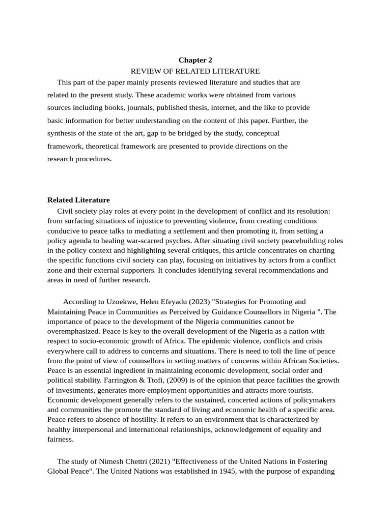 PR2 Chapter 2 Group 2 - THE ROLE OF PEACEMAKERS IN FOSTERING PEACE AND ORDER IN THE COMMUNITY | PDF